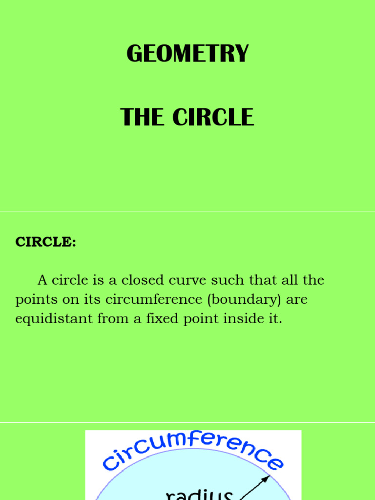Geometry - Circle | PDF | Circle | Diameter