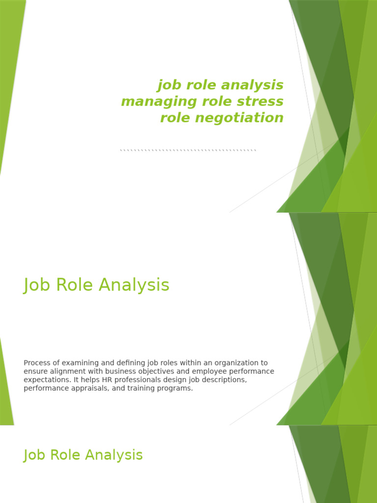 Job Role Analysis and Stress Management | PDF | Performance Appraisal ...