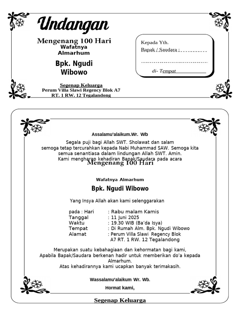 UNDANGAN Khoul 2025 | PDF