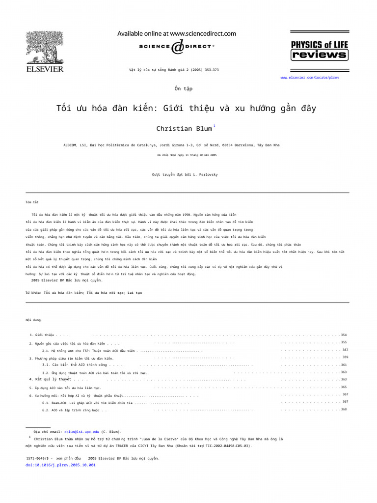 Ant Colony Optimization (ACO) | PDF