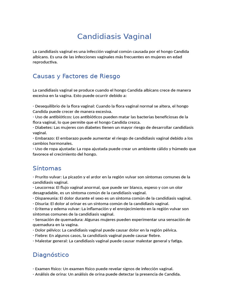Candidiasis Vaginal | PDF | Candidiasis | Vagina