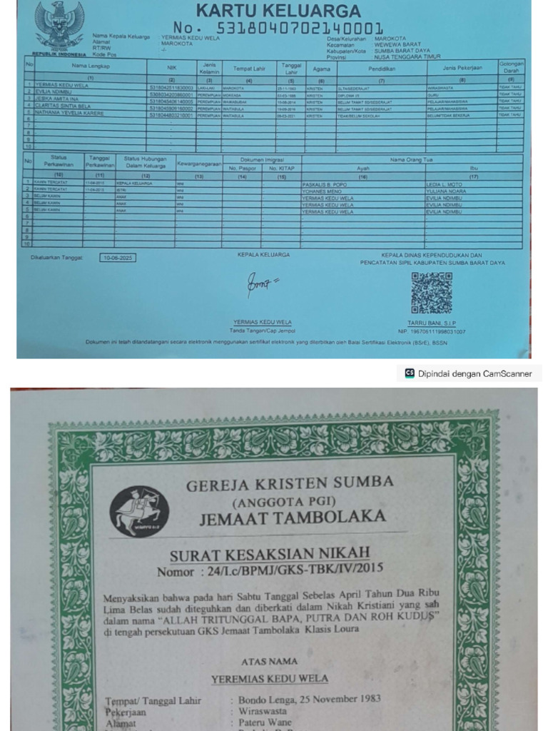 Berkas Model C Ibu Evilia Ndimbu | PDF
