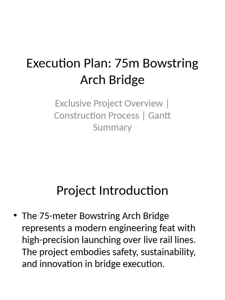 Bowstring Arch Bridge Execution Plan | PDF