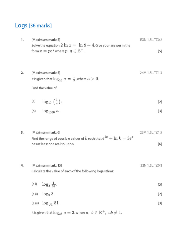 Logs | PDF | Logarithm | Mathematics