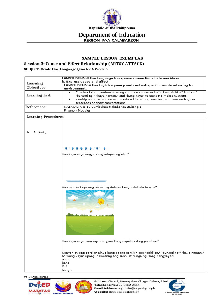 Sir Demet Lesson Exemplar Template - Module 1 Session 3 | PDF