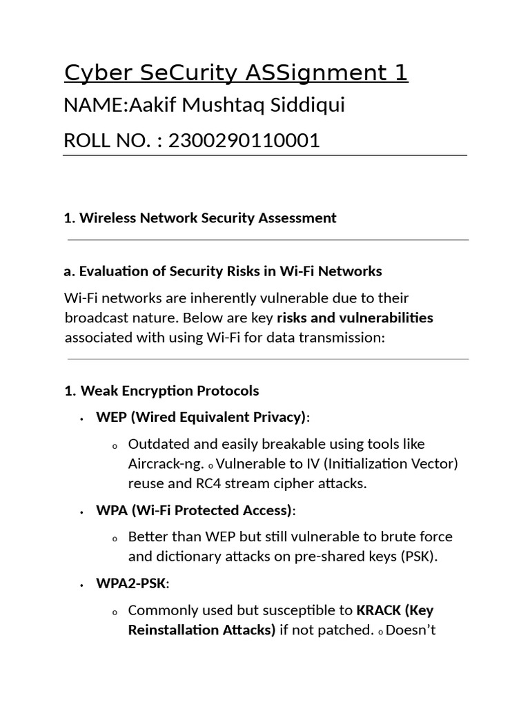 Cyber Security Assignment 1 | PDF | Data Transmission | Information Technology