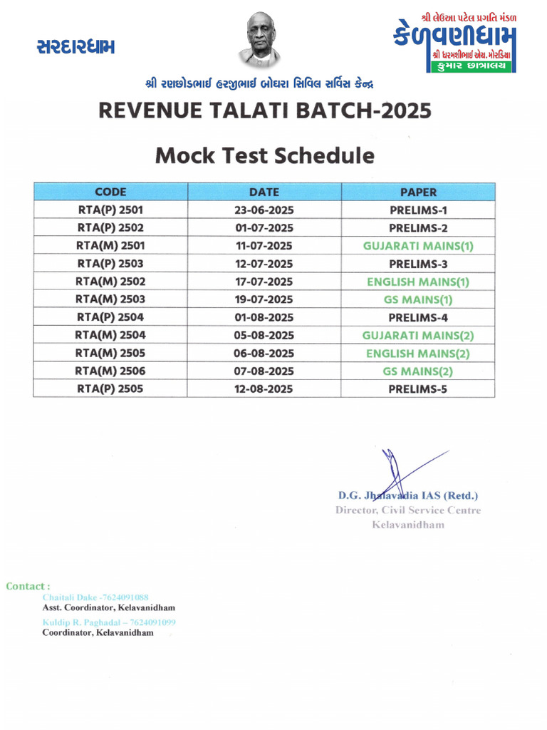 Revenue Talati Batch Mock | PDF