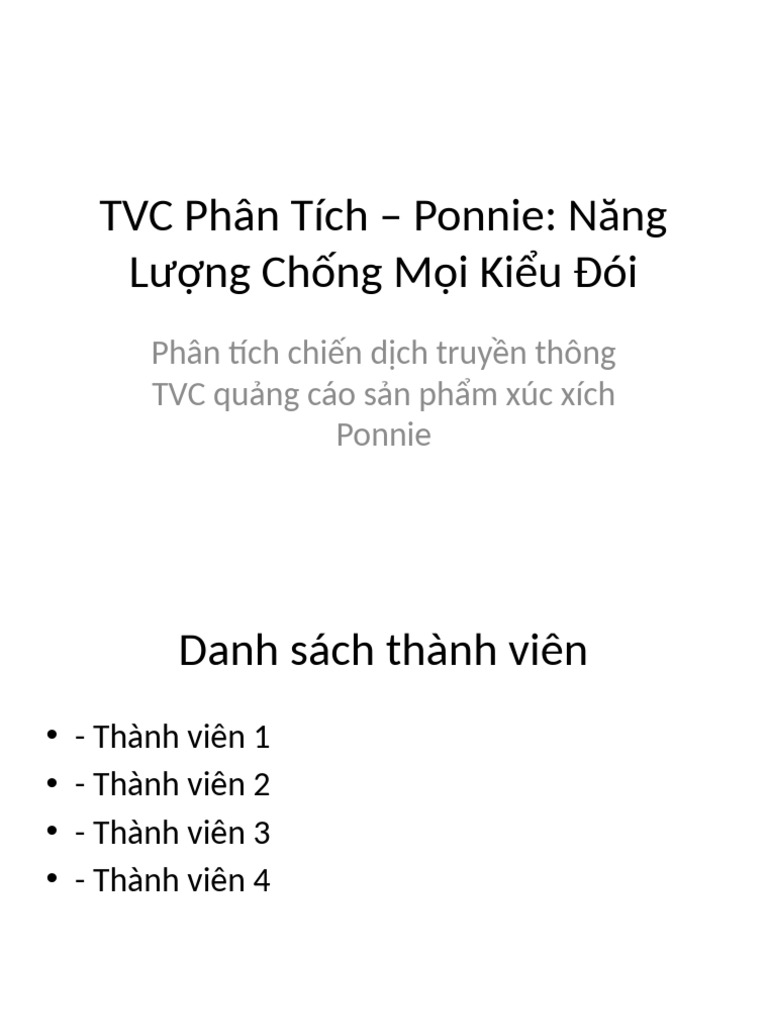 Ponnie TVC Analysis | PDF