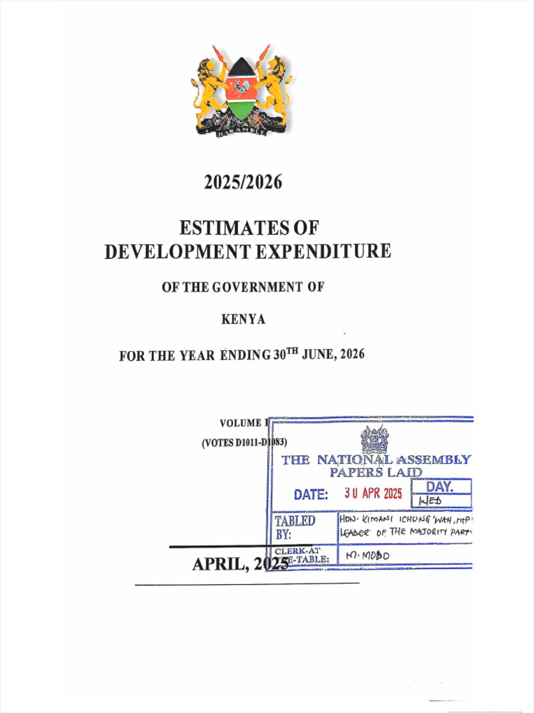 Fy-2025-26 Development Expenditure Book 1 - 0 | PDF | International ...
