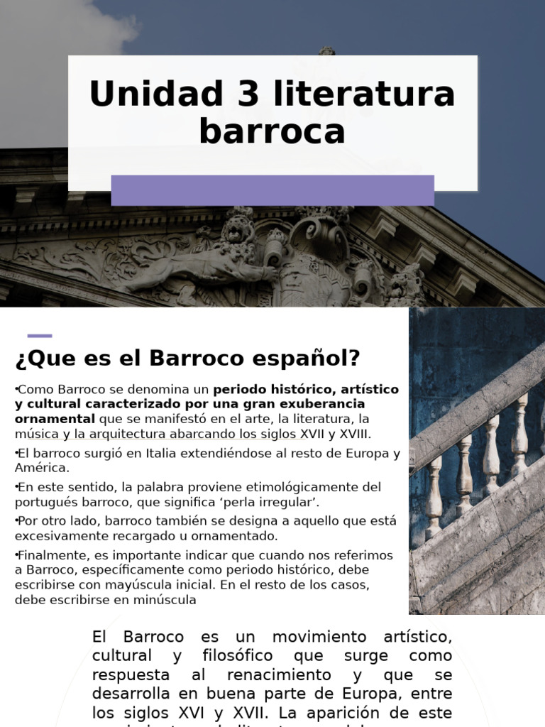 Unidad3 Tema1 Literatura Barroca | PDF | Barroco