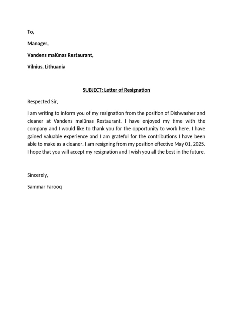 Resignation | PDF
