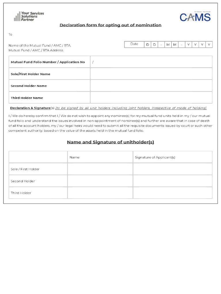 Nomination Declaration Form | PDF