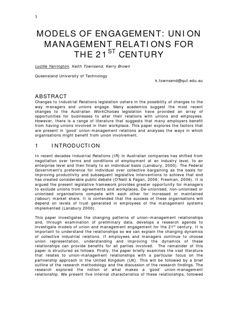 Models of Engagement | PDF | Industrial Relations | Employment