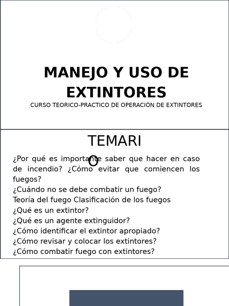 MANEJO Y USO DE EXTINTORES 2019.pdf - 20250120 - 091824 - 0000 | PDF | Incendios | Combustibles