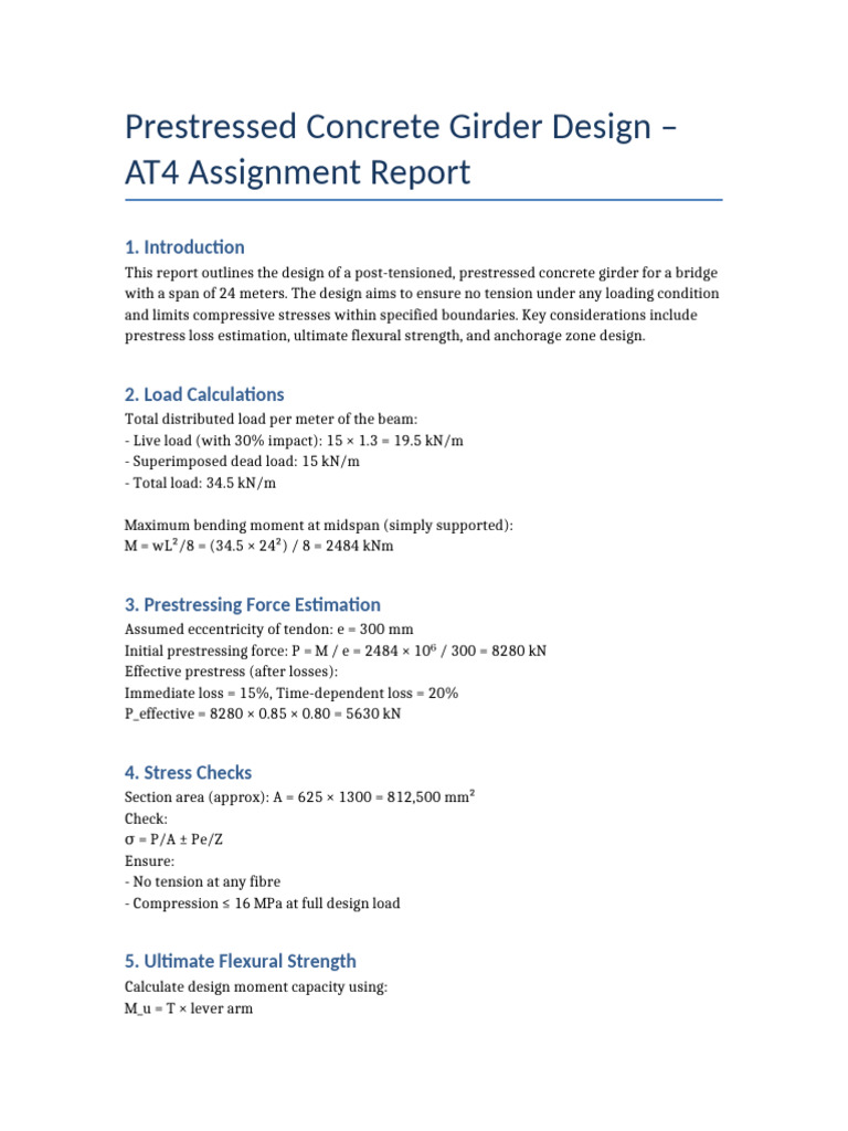 AT4 Girder Design Template | PDF