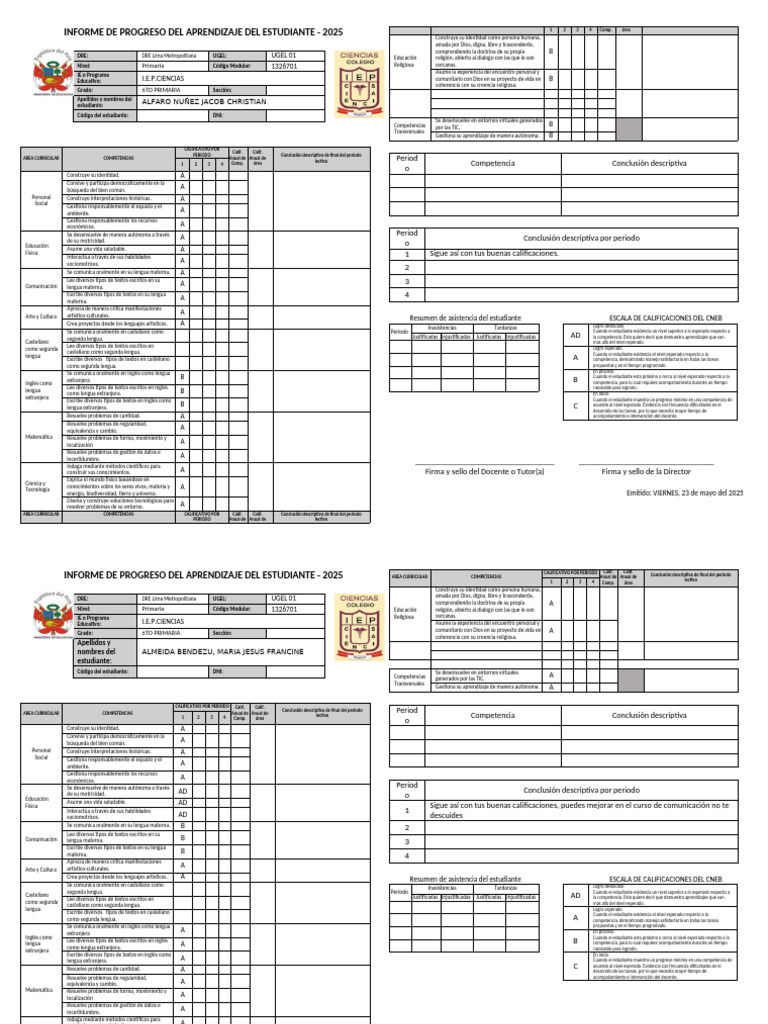 Libreta de 6to Primaria 2025 (1er Bimestre) | PDF | Segundo lenguaje | Lengua española