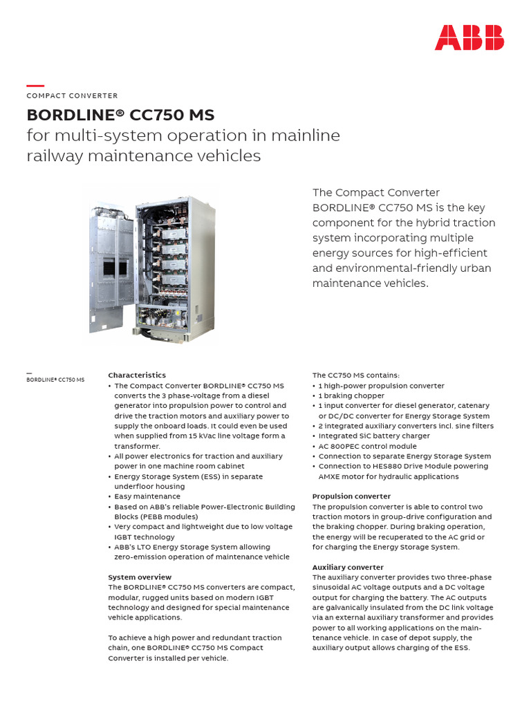 Abb Pds Bordline Cc750 Ms 15kv D B Windhoff Digital | PDF | Power ...