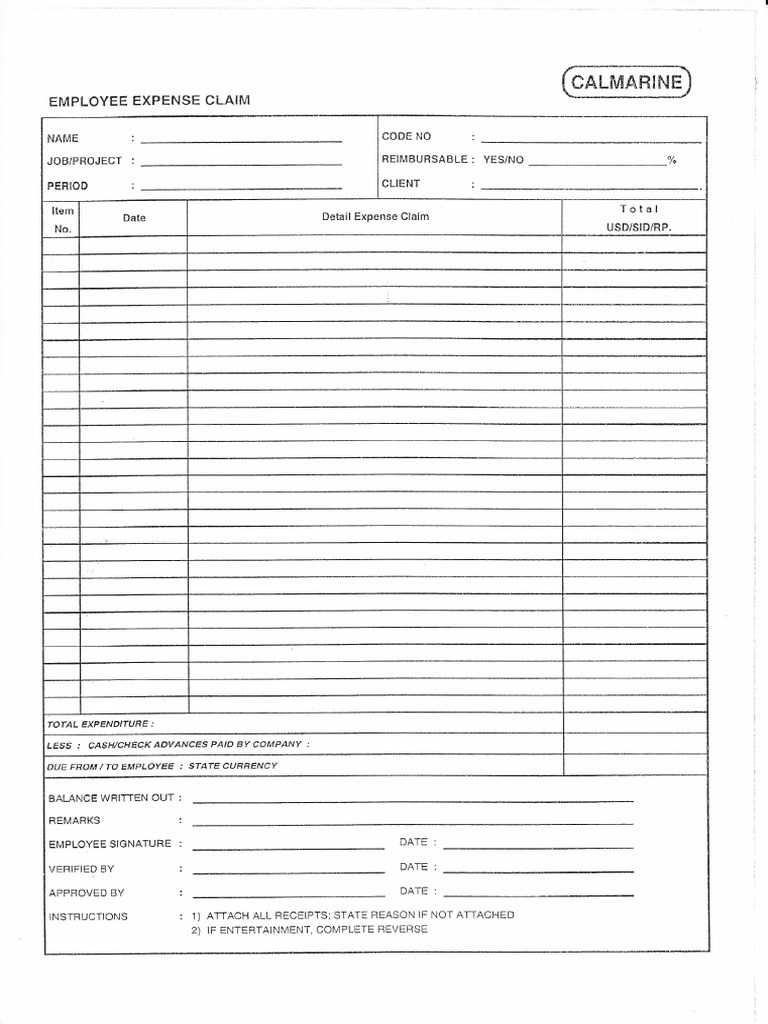 Employee Expense Claim | PDF