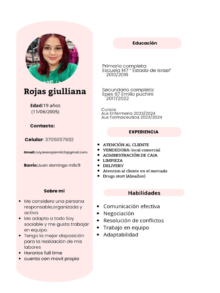 CV, Rojas Giulliana | PDF