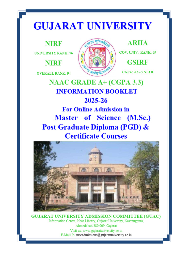 MSC Information Booklet 2025 26 | PDF