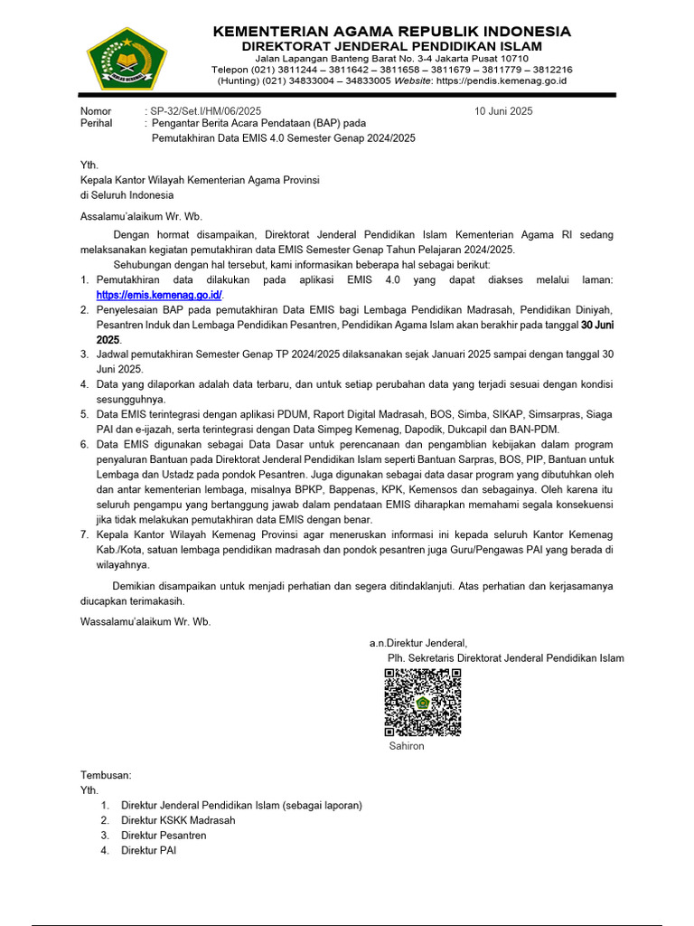 Pengantar BAP Semester Genap 2024 - 2025 | PDF