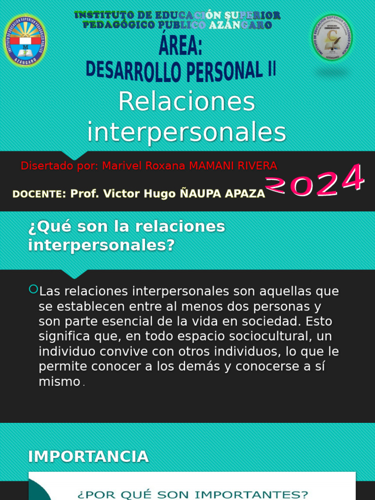 Relaciones Interpersonales | PDF