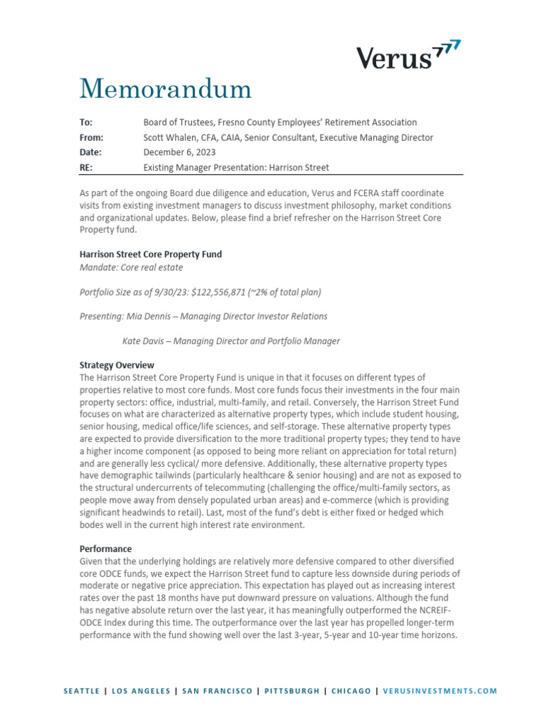 Harrison Street Core Property Fund Overview | PDF | Investing | Business