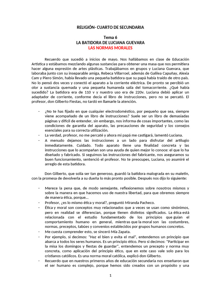 Tema 6 Las Normas Morales | PDF | Moralidad