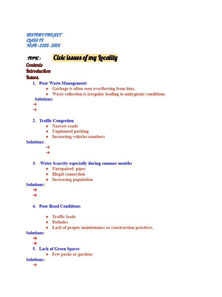 STD - 9 History Project Icse 2024-25-1 | PDF