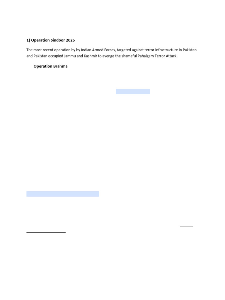 Operations by Government of India | PDF