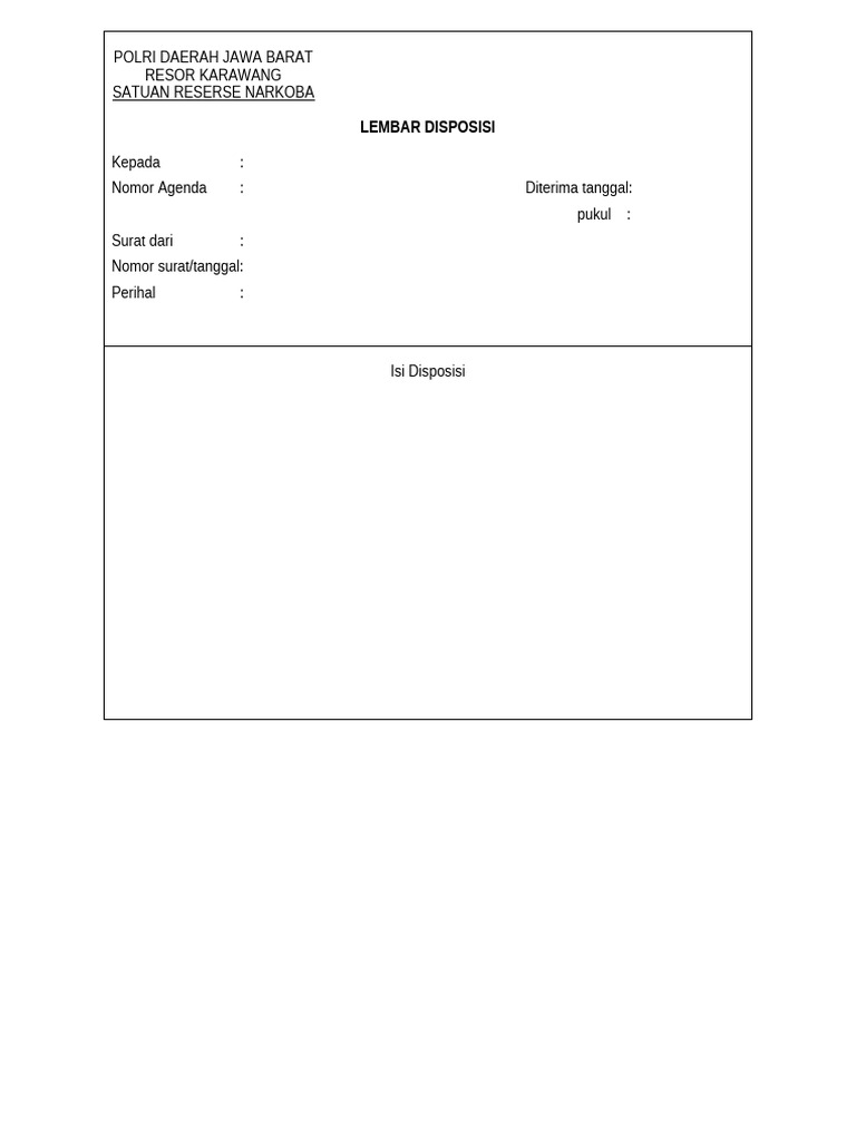 Lembar Disposisi | PDF