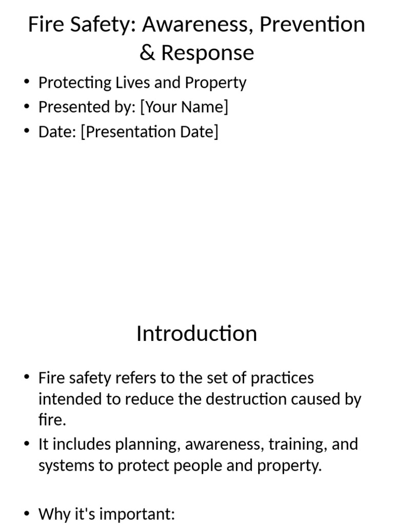 Detailed Fire Safety Presentation | PDF | Fires | Fire Safety