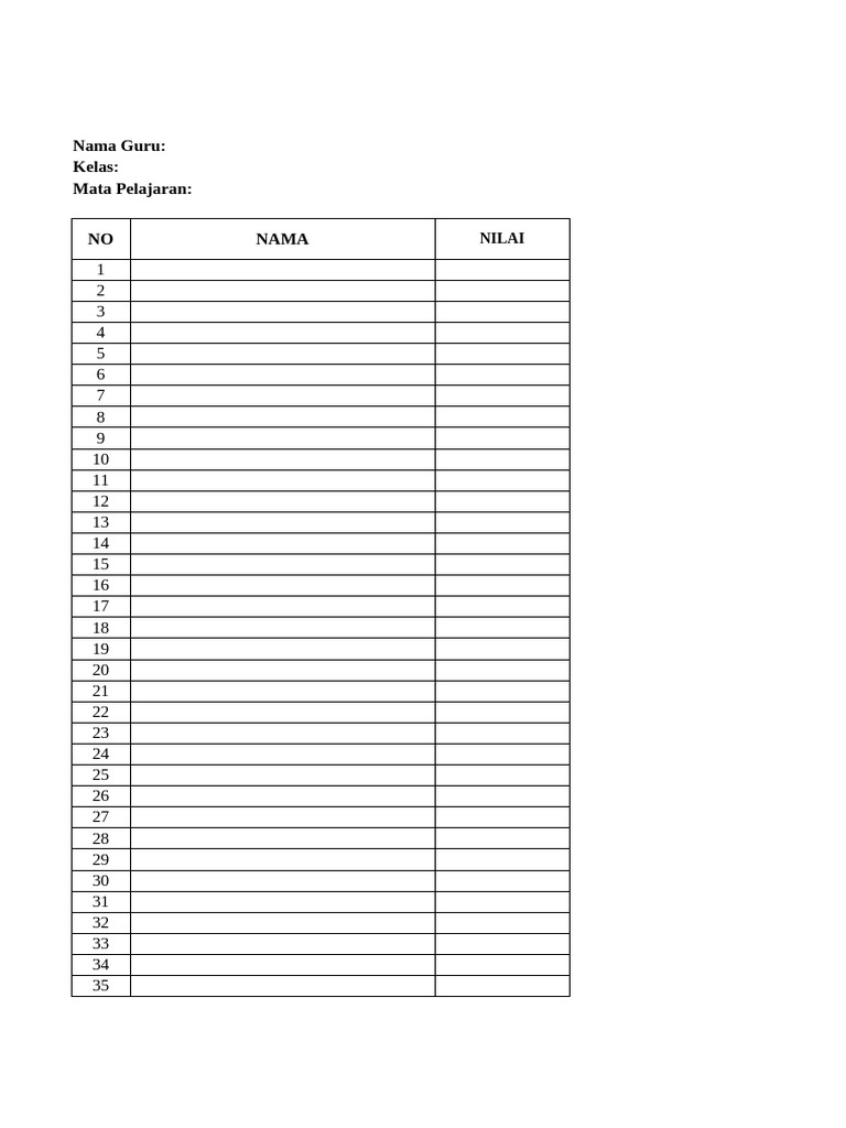 Olah Nilai Mapel Pilihan Kelas XI (GURU) | PDF