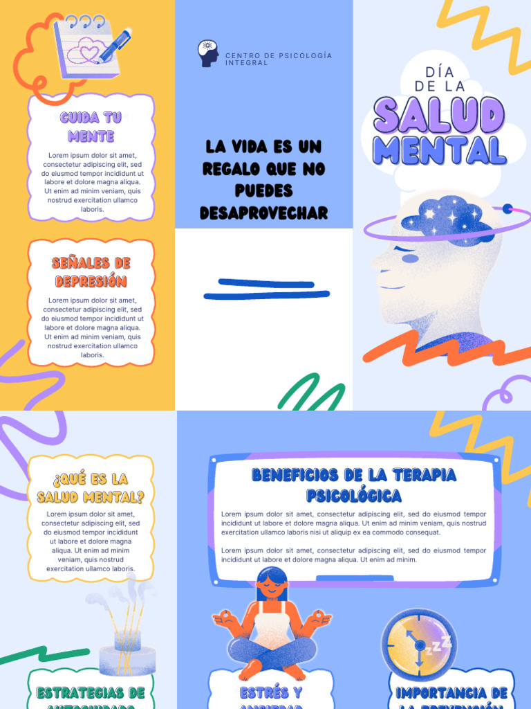 Triptico Salud Mental Creativo Ilustrado Colorido | PDF