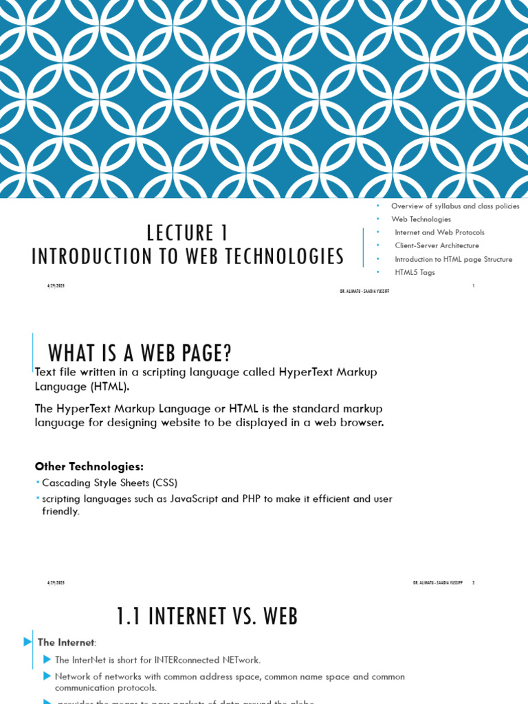 Chapter 1 - Lecture 1-Introduction | PDF | World Wide Web | Internet & Web