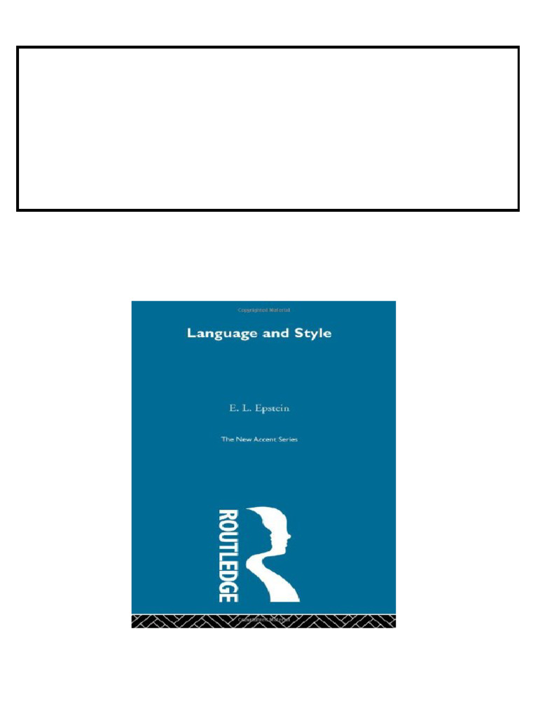 New Accents Language And Style 1st Edition E L Epstein Pdf Download Pdf Senses Information 