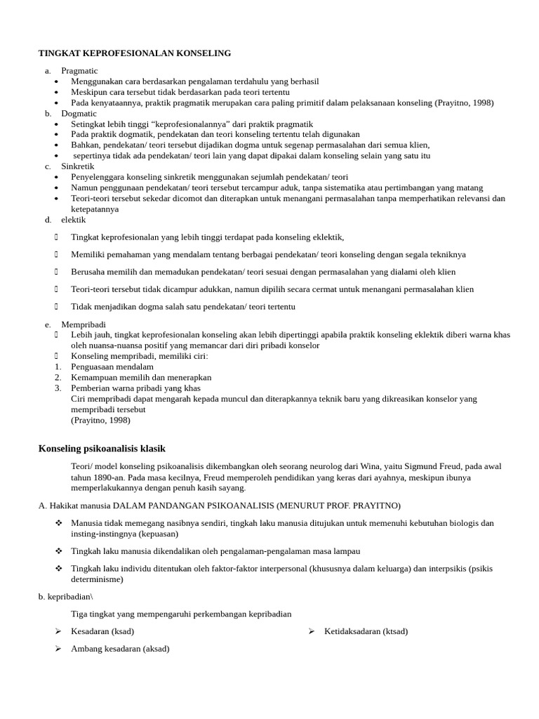 Rangkuman Model Konseling | PDF