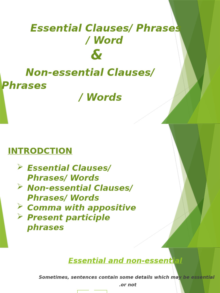 Presentation Essential and Non-Essential - 021148.Pptx 1-1 | PDF ...