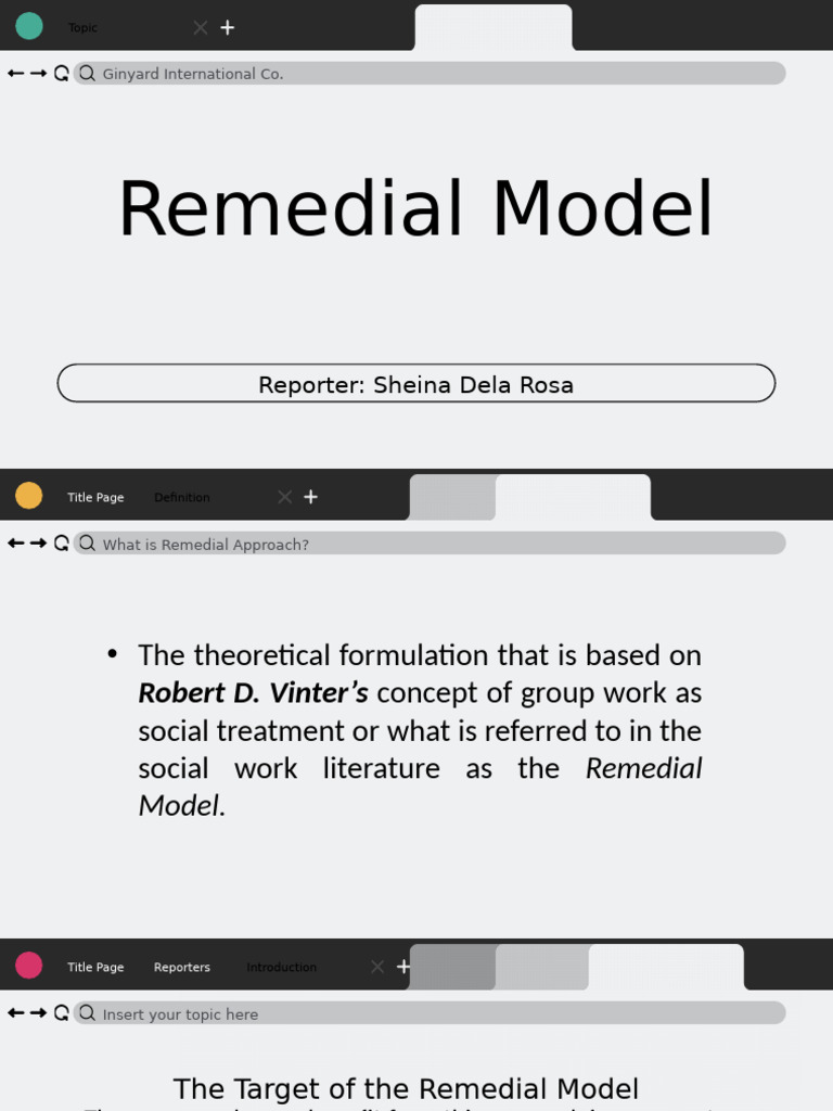 Understanding the Remedial Model in Social Work | PDF | Evaluation | Goal