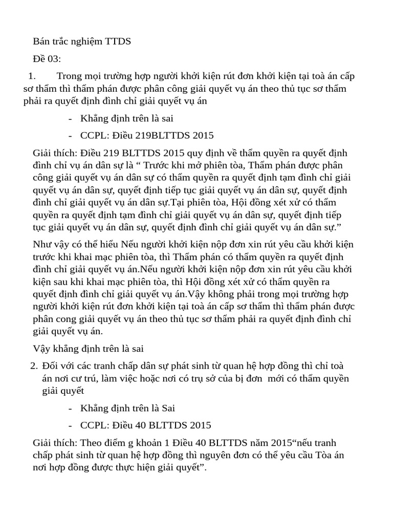 Bán Trắc Nghiệm TTDS | PDF