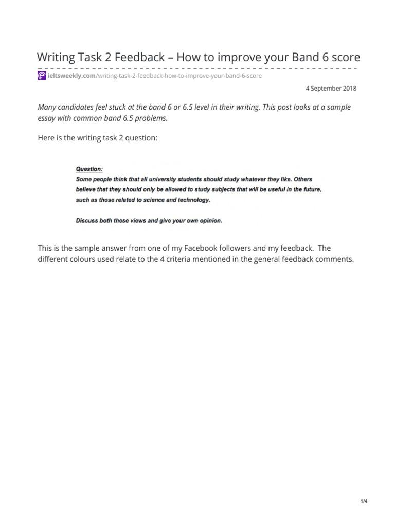 Improve Your IELTS Writing Band 6 Score | PDF