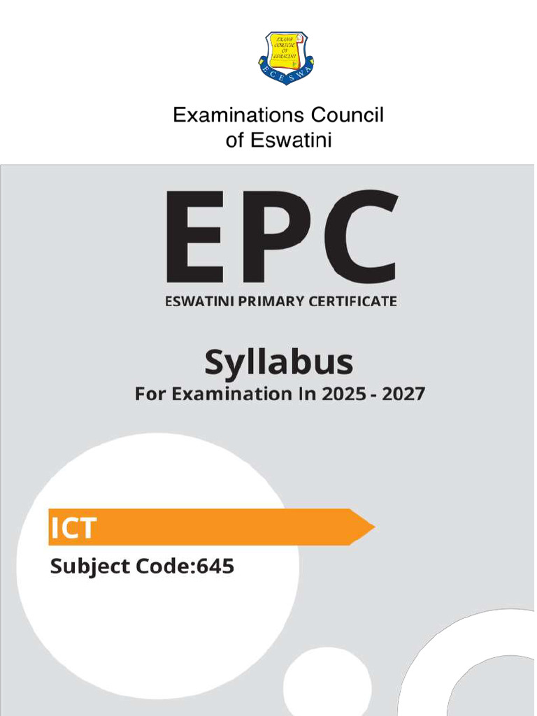 EPC ICT 2025-2027 Syllabus | PDF | Educational Technology | Spreadsheet