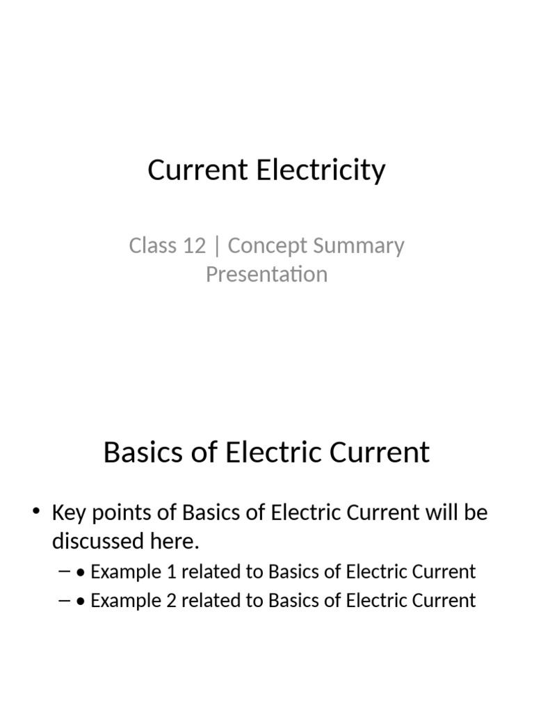 Current Electricity | PDF