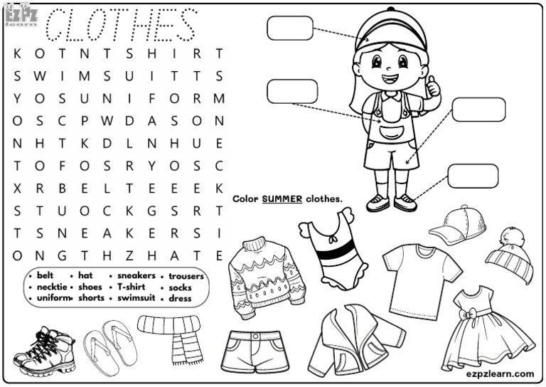 Clothes Activities For Kids | PDF