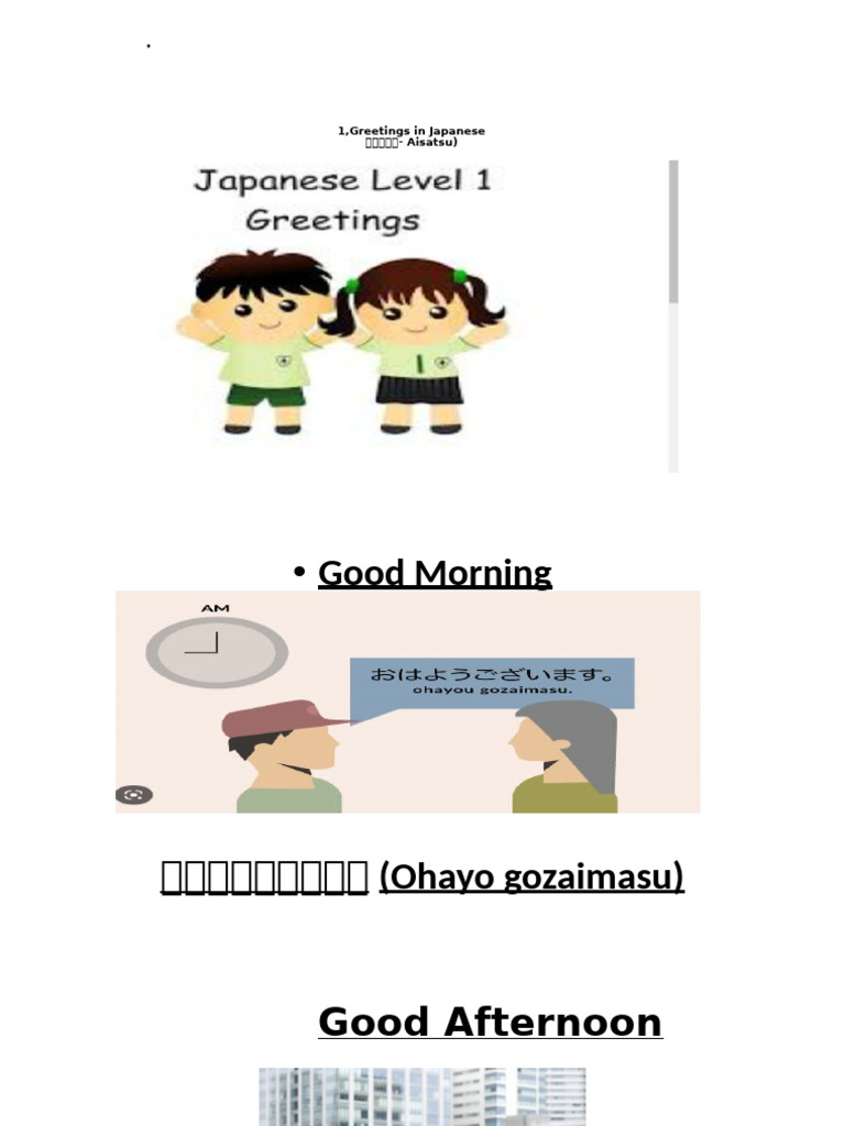 Greetings in Japanese | PDF