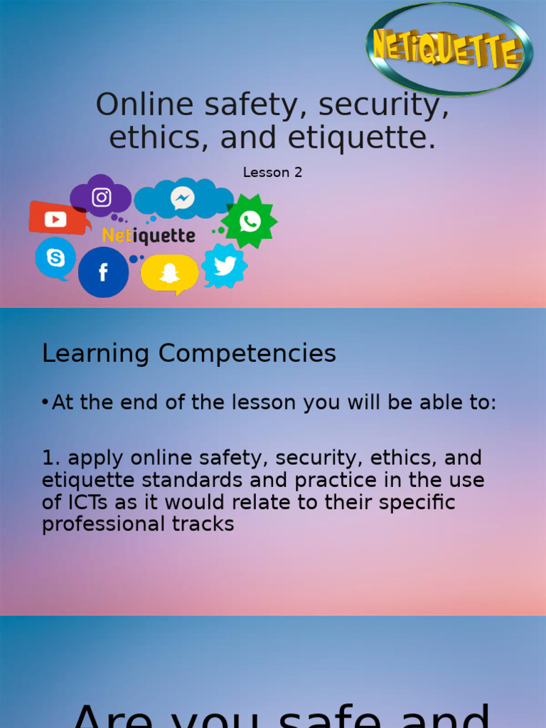 Lesson 2. Online Safety, Security, Ethics, And | PDF | Malware | Phishing