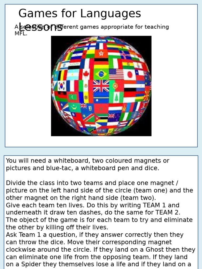 Languages Games. MFL | PDF | Translations | English Language
