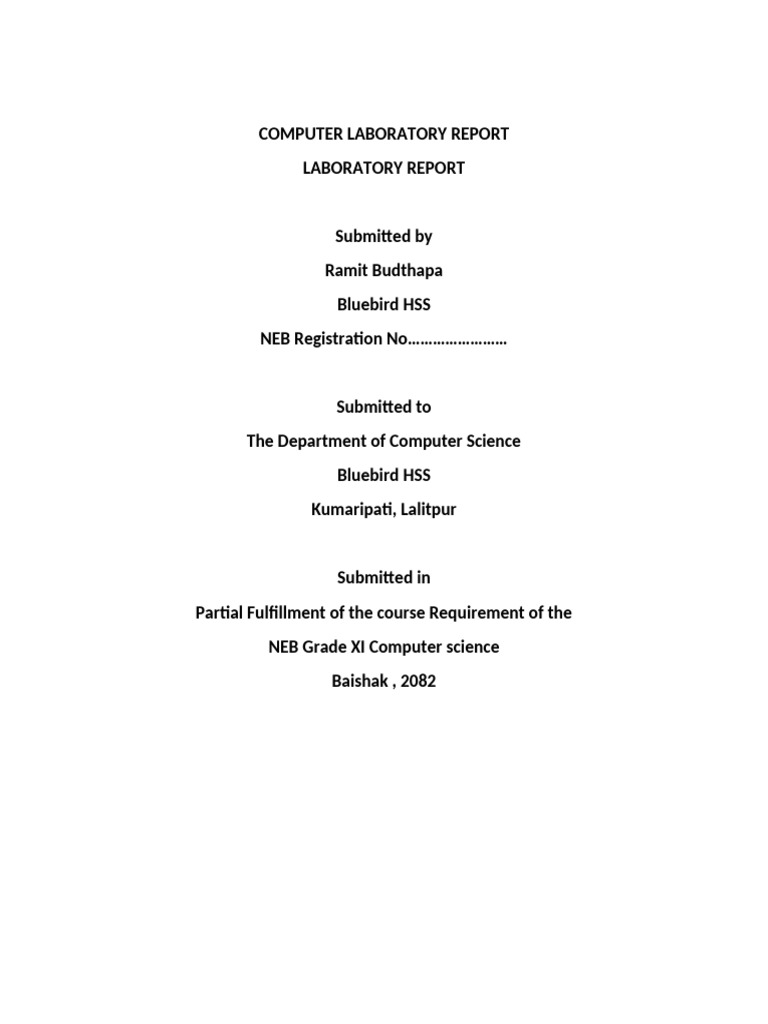 Computer Laboratory Report | PDF