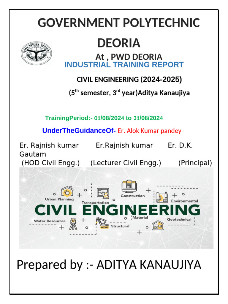 Industrial Training Report: Civil Engineering | PDF | Concrete | Road