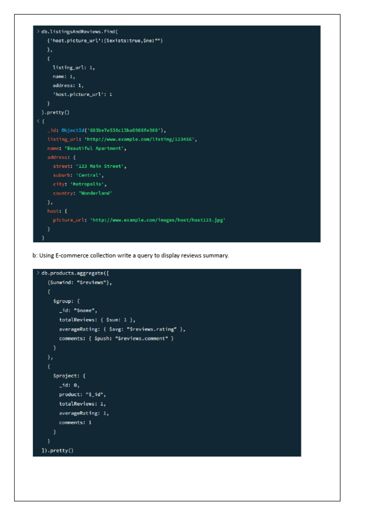 MongoDB Outputs | PDF